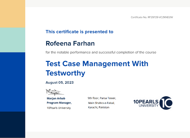 10Pearls University Certificate