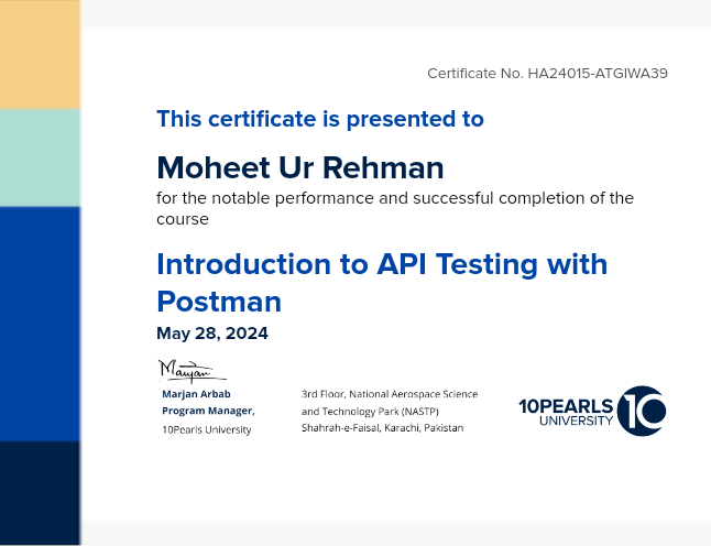 10Pearls University Certificate